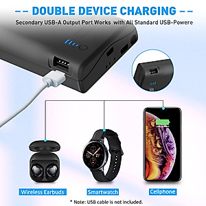 Galaxy S22 Ultra Battery Case, 5000mAh Extended Phone Charging Case & Kickstand & Dual Device Charging, Rechargeable Backup Charger Case for Samsung S22 Ultra 5g(6.8") Black