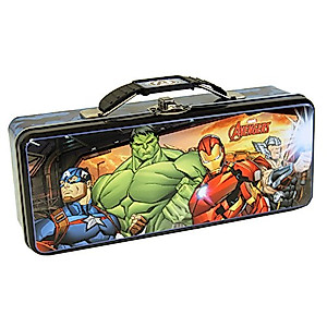The Tin Box Company Avengers Pencil Box with Handle Clasp & Hinge, Model:739407-12
