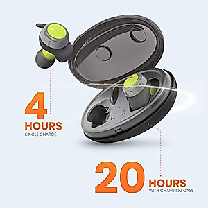 Helix True Wireless Ultra Sport Earbuds, 5.0 Bluetooth Earphones, HD Audio, SecureLock Fit, IPX4 Waterproof, Auto-Pairing, Workout, Sport (Water/Sweat Resistant)