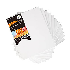 CONDA Artist Canvas Panels 8 x 10 inch, 12 Pack, Primed, 100% Cotton, Artist Quality Acid Free Canvas Board for Painting & Oil