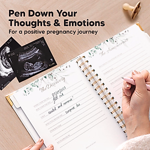 Pregnancy Journal Memory Book - 90 Pages Hardcover Pregnancy Book, Pregnancy Planner, Pregnancy Journals for First Time Moms, Baby Memory Book, Mom Book Diary, Ultrasound Baby Book Memory (Alpine)