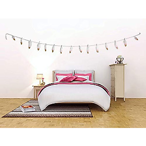 Feather Garland Decorations 10 Foot on a String Banner, Blush Pink and Gold Dipped Glitter Tipped White, Tribal Nursery, Girls Dorm Room, Boho Chic