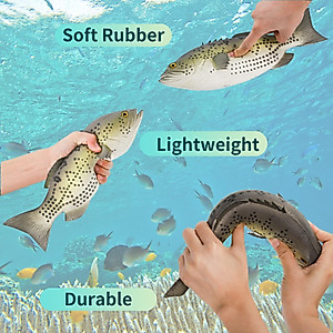 ZENFUN Set of 4 Fake Fish, 11 in Rubber Fishes Plastic Lifelike Sea Fish Set, Pretend Realistic Fake Fishes for Photography Props, Party Display, Kitchen Decor