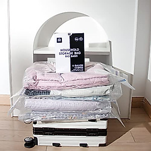 24/7 Bags- Double Zipper Bags, 5 Gallons, 12 Count, Stand and Fill, Carry Handle, BPA-Free, Air Tight Seal