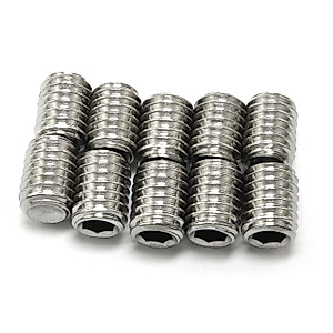 Socket Set Screws Pro Bamboo Kitchen 10pcs 3/8 in-16 X 1/2 in Set Screw 304 Stainless Steel Full Thread Cup Point Grub Screws Flat Point Hexagon Socket Set Screws