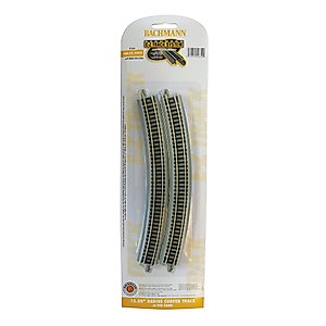 Bachmann Industries 15.50" Radius Curved Track (6/Card) Snap Fit E-Z Track, N Scale