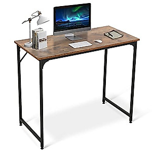 HKLGorg 35.4 Inch Home Office Desk Computer Desk Wooden Study Table Study Desk Simple Gaming Desk Modern PC Laptop Desks Computer Table Writing Table Computer Workstation for Home Office, Vintage