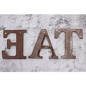 Wartter Farmhouse Kitchen EAT Sign , Wall Mounted Decorative Wooden Letters with Carved Patterns