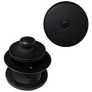 Westbrass Twist & Close Tub Trim Set with One-Hole Overflow Faceplate, Matte Black, D94-62