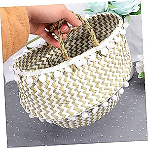 Kisangel Rattan Planter Baby Basket Laundry Basket for Baby Woven Plant Pot Nursery Baskets Cotton Storage Bucket Laundry Storage Baskets Cloth Storage Basket Room Basket Wicker Flowerpot