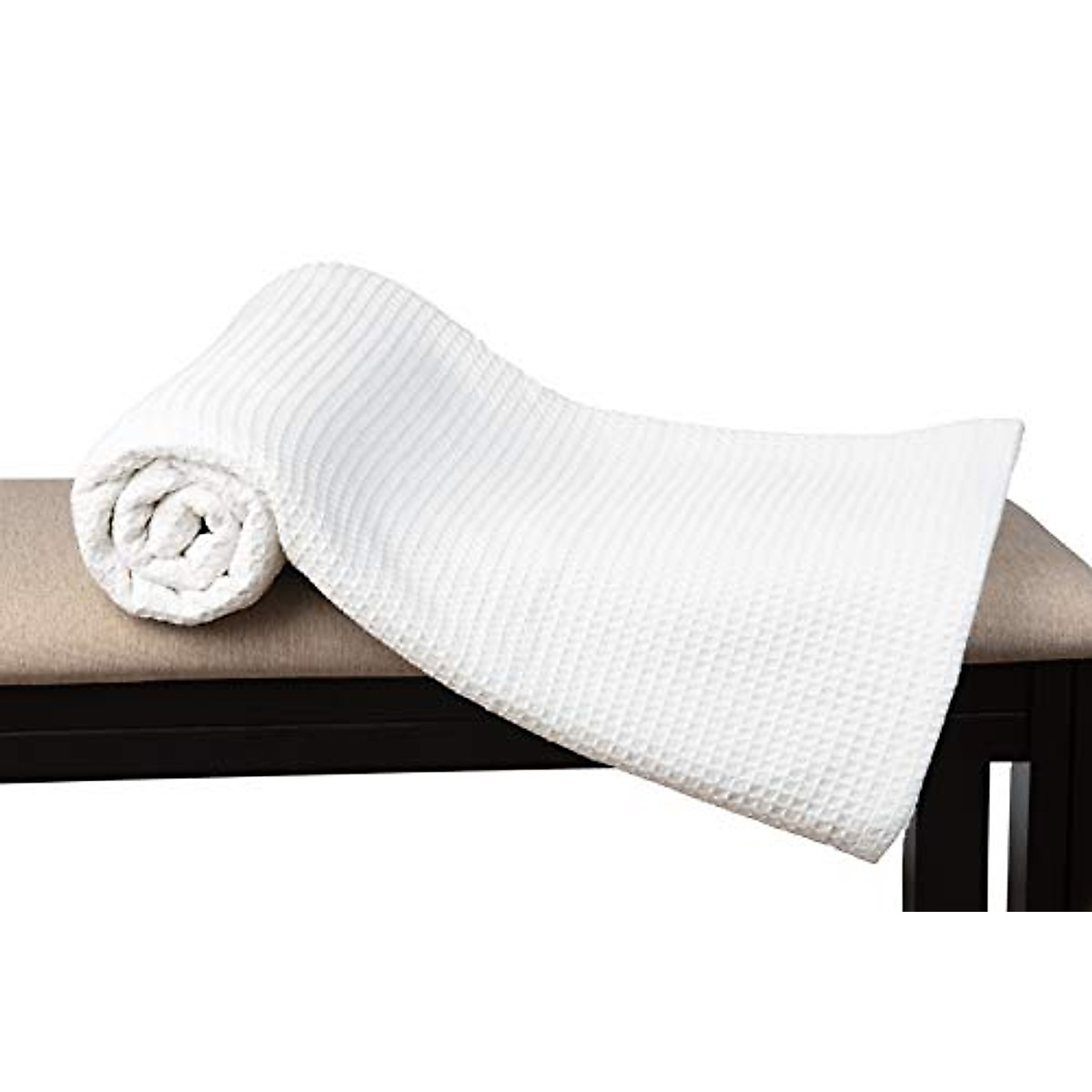 Glamburg 100% Cotton Thermal Blanket, Breathable Bed Blanket Queen Size, Soft Waffle Blanket, Queen Blanket, All Season Cotton Blanket, White