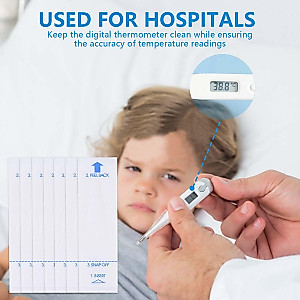 OBTANIM 100 Pieces Disposable Digital Thermometer Probe Covers Clear Temperature Sheath Sleeves for Oral, Rectal, Armpit