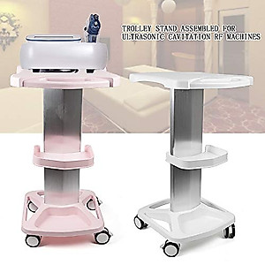 LOHISHILO 3 Tier Rolling Trolley Cart Beauty Salon SPA Storage Equipment Machine Organizer Stand Tray for Beauty Shop, Home, Barber Shop, Studio(White)