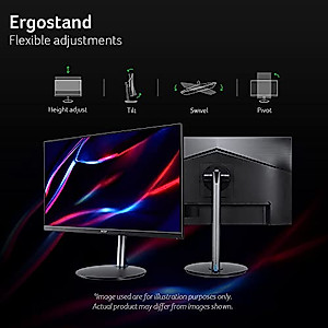 Acer Nitro 24.5" Full HD 1920 x 1080 PC Gaming Monitor | AMD FreeSync Premium | Up to 250Hz Refresh | 1ms (VRB) | ZeroFrame | ErgoStand | 1 x Display Port 1.2 & 2 x HDMI 2.0 Ports