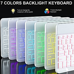 Harvopu for iPad Air 5th Generation Case with Keyboard - 7 Color Backlight Detachable Keyboard Tablet Cover with Pencil Holder for iPad Air 5th Gen 2022/iPad Air 4th Gen 2020 10.9, Purple