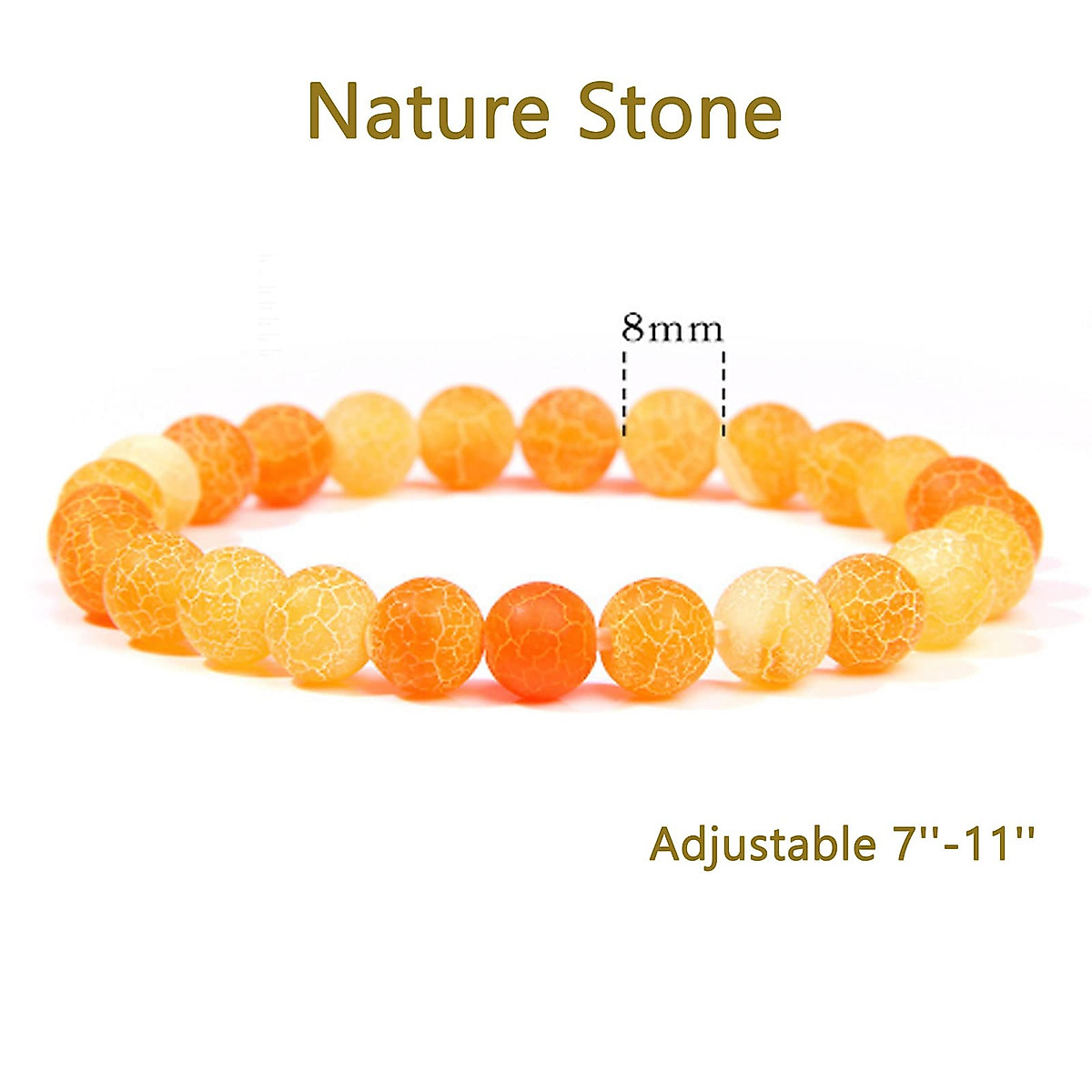 CENWA Orange Awareness Beads Bracelet Orange Awareness Ribbon Survivor Gift Leukemia Awareness Bracelet Leukemia Warrior Gift (Orange Awareness Beads)