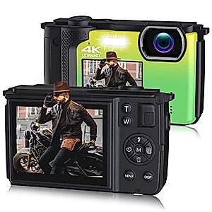 Digital Camera, FHD 4K Digital Camera for Kids with 16X Digital Zoom Compact Point and Shoot Camera Portable Small Camera for Kids Teens Students Boys Girls