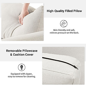 Busaurus Loveseat Sofa 56", Small Couches for Small Spaces, Mid Century Love Seat Couches for Living Room, Upholstered 2-Seater Small Couch for Bedroom, Apartment, Beige