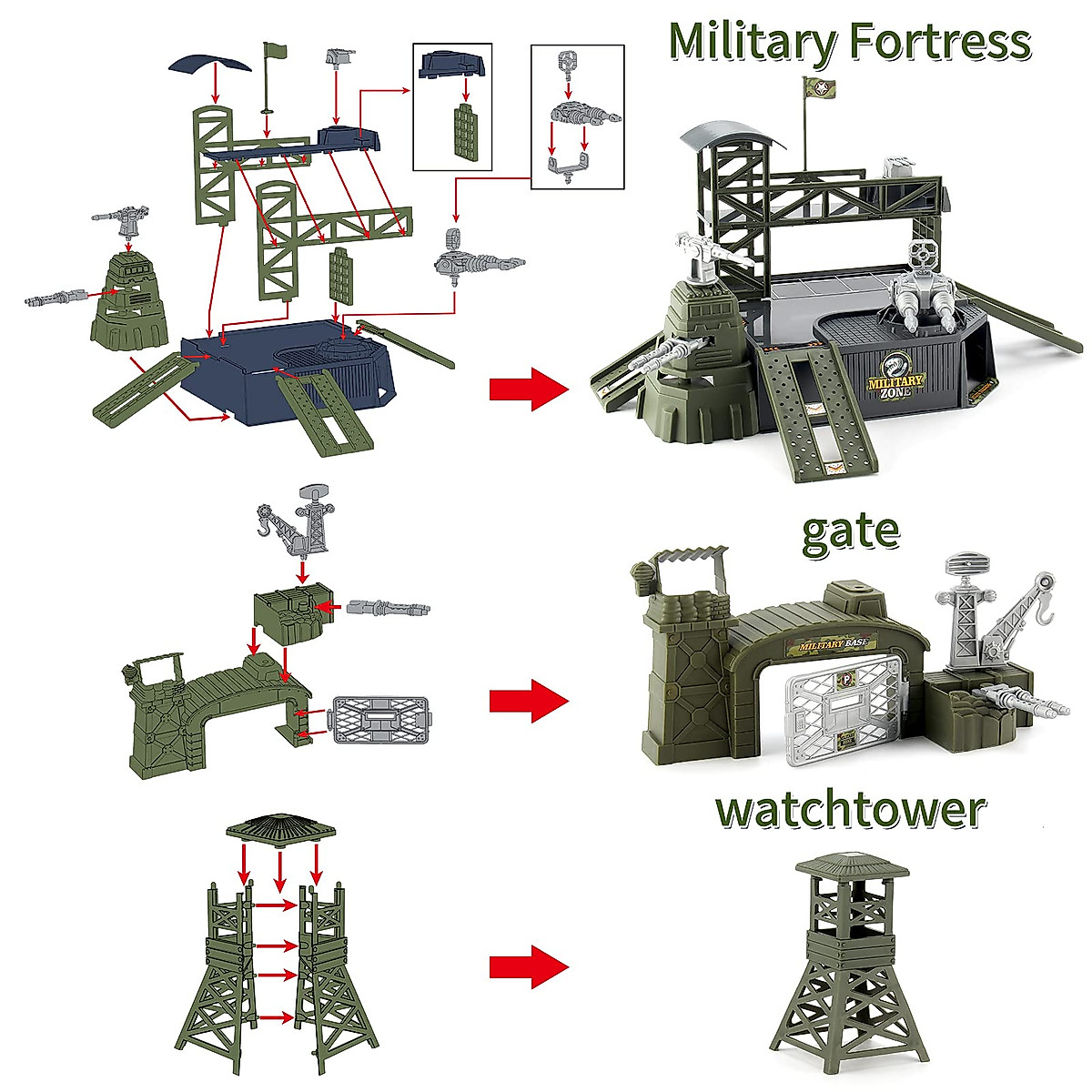 LOVE LIFE 62 Pieces Military Base Set Army Men Toy Mini Action Figures Playset with Vehicles,Soldiers and Play Map Birthday Gifts for 3 4 5 6 7 8 Year Old Boys Girls Kids