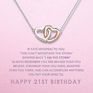 SOLINFOR 21st Birthday Gifts for Her, 21 Year Old Birthday Gifts for Her - Jewelry Gifts for 21 Year Old Female, Happy 21st Birthday Gifts Ideas for Daughter Women