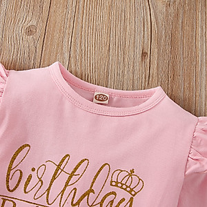 LYQTloml Toddler Kids Baby Girls Birthday Princess Outfits Dress Vest Long Sleeve Shirts Tank Top Dot Mesh Tutu Skirt 2PCS Winter Skirt Set