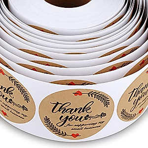 Poxoke Thank You Stickers Small Business Roll 2 Inch 500Count Craft Floral Designed