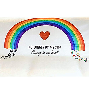 Catrageous Pet Memorial Blanket - Over The Rainbow Bridge Bereavement Gift for Dog or Cat Loss - with Comforting Heartfelt Sentiment and Colorful Pawprints