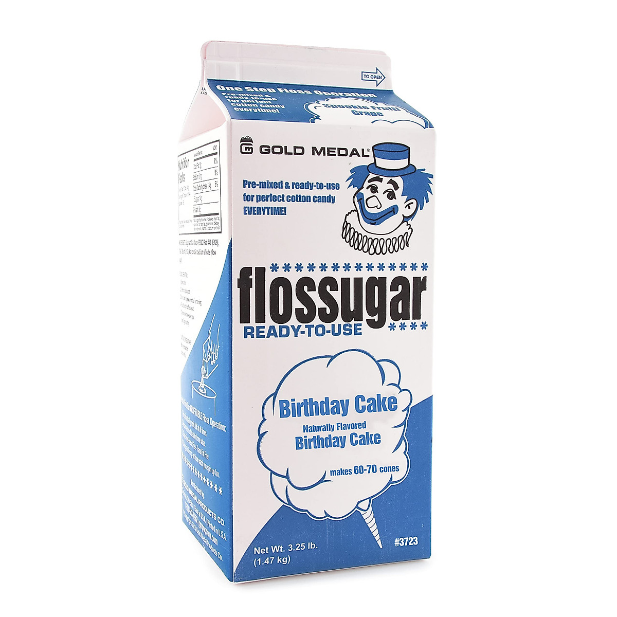 Gold Medal Mix & Match Cotton Candy Flossugar, 52 oz - 1/2 Gallon, 6 Pack