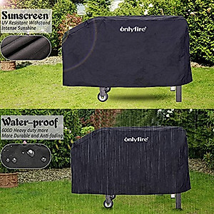 onlyfire 28 Inch Griddle Cover Fits for Blackstone,600D Heavy Duty Waterproof Anti-UV Canvas Flat Top BBQ Cover for Blackstone 28'' Outdoor Cooking Gas Grill Griddle Station,Black