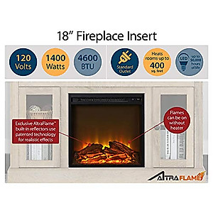 Ameriwood Home Ratcliff Electric Fireplace Mantel, White