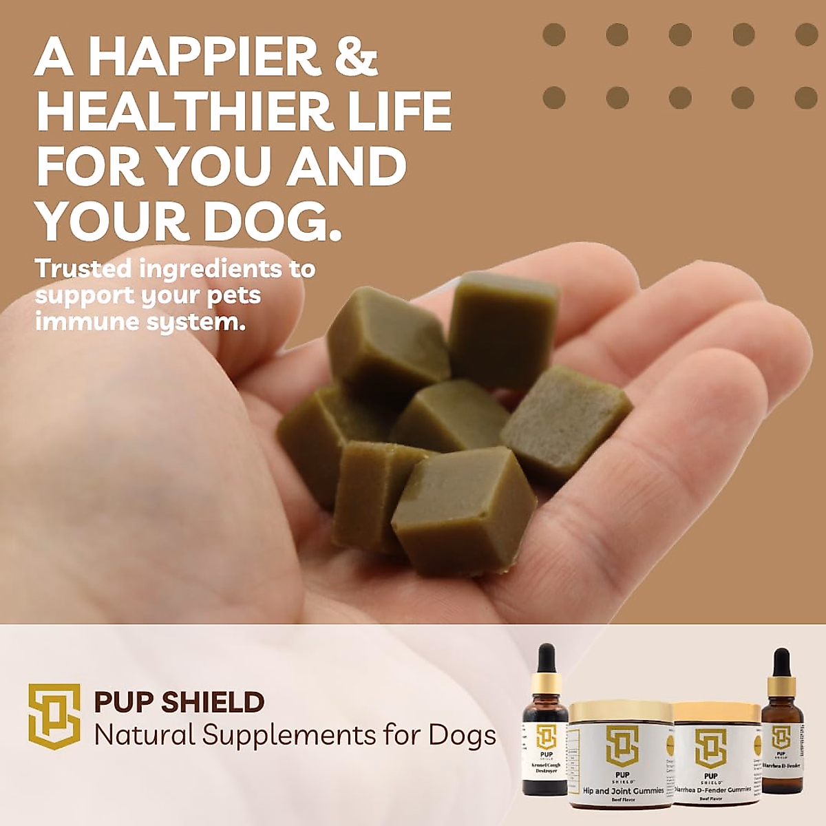 Pup Shield Natural Immune Support Formula for Dogs | Probiotics with Olive Leaf, Turkey Tail & Echinacea | Wellness Formula for Puppies & Dogs | Easy to Administer - 30 Day Supply