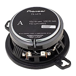 PIONEER TS-A879 A Series 3-1/2” 2-Way, 450 W Max Power, 25mm Tweeter – Coaxial Speaker (Pair) Black