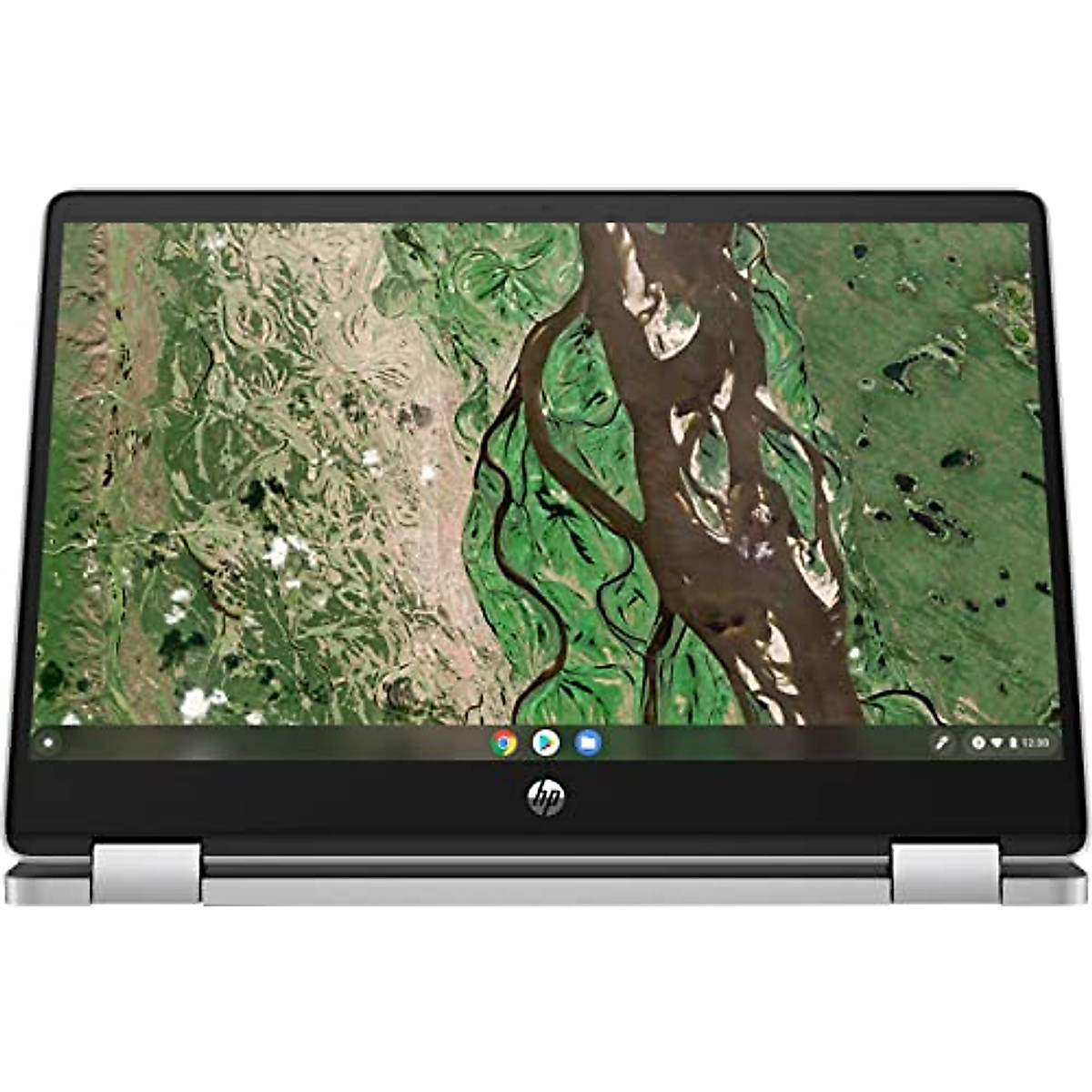 Laptop HP X360 14b Chromebook 14in HD Touchscreen Intel Celeron 4GB DDR4 32GB eMMC WiFi Webcam BO Speakers Bluetooth Chrome Silver Color (Renewed)