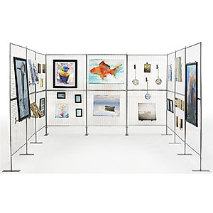 Displays2go Gridwall Booth Display, Iron Construction – Silver Finish (AD9PNL)