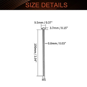 MroMax M5-0.8x100mm Pan Head Phillips Machine Screws 304 Stainless Steel Metric Cross Head Screws Bolts Fasteners Fully Threaded Silver Gray 3Pcs