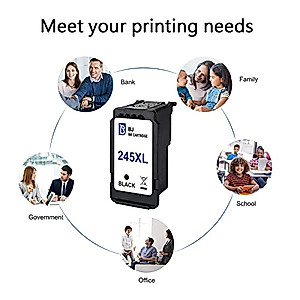 BJ Ink Cartridge Replacement for Canon PG 245XL 245 XL Compatible with Canon PIXMA iP2820 MG2420 MG2520 2920 MG2922 MG2924 MX492 MX490 Printer(1 Black)