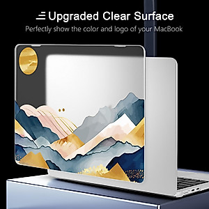 Yebiseven for MacBook Air 13.6 inch M3/M2 Case 2024 2022 Released A3113/A2681, Laptop Hard Shell Case with Keyboard Cover & Screen Protector & OTG Adapter & 2 Webcam Covers, Oriental Mountain