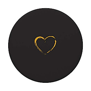 Golden Heart Black PopSockets Swappable PopGrip