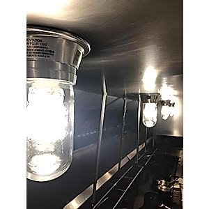 OCS Parts Commercial Kitchen Canopy Hood and Walk-in Refrigeration Lighting | Light Fixture, Globe, LED Light Bulb, and Wire Guard (Light Fixture)