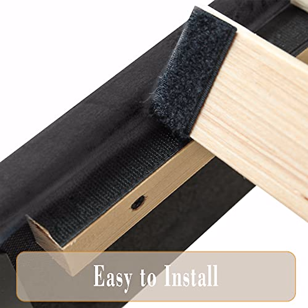 LIKIMIO Queen Bed Frame, Upholstered Platform Bed with Headboard Heavy Strong Metal/Wood Supports, Easy Assembly, Noise-Free, No Box Spring Needed, Black