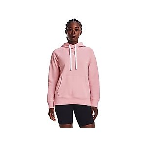 Under Armour Womens Rival Fleece Pull-Over Hoodie , (647) Prime Pink / / White , X-Small