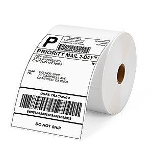 Memoking 4x6 Thermal Label Roll - Direct Thermal Shipping Labels Package Labels Compatible with Rollo Phomemo and All 4 * 6 Label Printers (Pack of 500 4''x 6'' Labels)