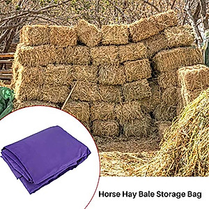 YUPVM Hay Bale Storage Bag, Extra Large Tote Hay Bale Carry Bag, Foldable Portable Horse and Livestock Hay Bale Bags with Zipper Waterproof, Purple
