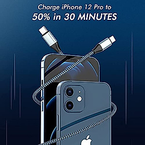 Sundix USB C Lightning Cable, 3Pack(3/6/10FT) iPhone Cord [MFi Certified], Fast USB C Charging Braided Cord Compatible with iPhone 14/13/13ProMax/12/11XS and More (Use with USB C Wall Charger)