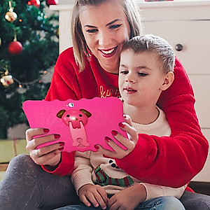 7-inch Children's Tablet Computer 1+8G Android Tablet Cartoon Front And Rear Dual Camera Tablet Children's Early Education Learning Machine Parent-child Gift, Shockproof Case, Educational, Games (Red)