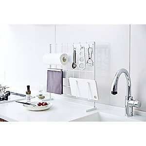 Yamazaki Home Grid Panel Organizer and Accessories-Wall Storage Decor, One Size, White