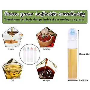 AKOAK 4 Pcs Reusable Plastic Squeeze Bottle Dispenser, Salad Dressing, Ketchup, Honey Storage Bottle, Perfect for Kitchen Accessories