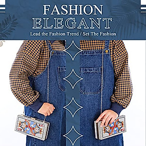 Poker Card Queen Clutch Purses for Women Bling Rhinestone Evening Bag Crystal Evening Clutch Novelty Card Shaped Handbag for Women Girls Party