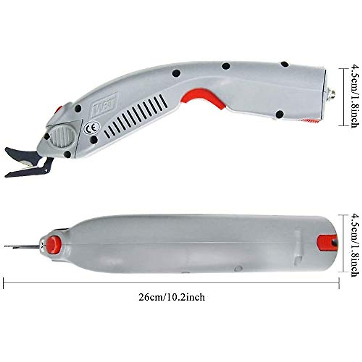 MXBAOHENG Electric Scissors Fabric Cutter Wbt-1 Rechargeable Shears Portable Cloth Cutter w/ 2 Batteries and Blades for Carpet/Paperboard/Leather