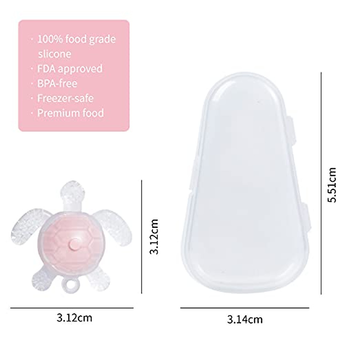 ODDAVA Baby Teething Toys, Silicone Baby Teether Bpa Free,Soothe Babies Sore Gums,Baby Chew Toys with Storage Case,Starfish Rattle Toys for 6 Month Boys and Girl (Pink)